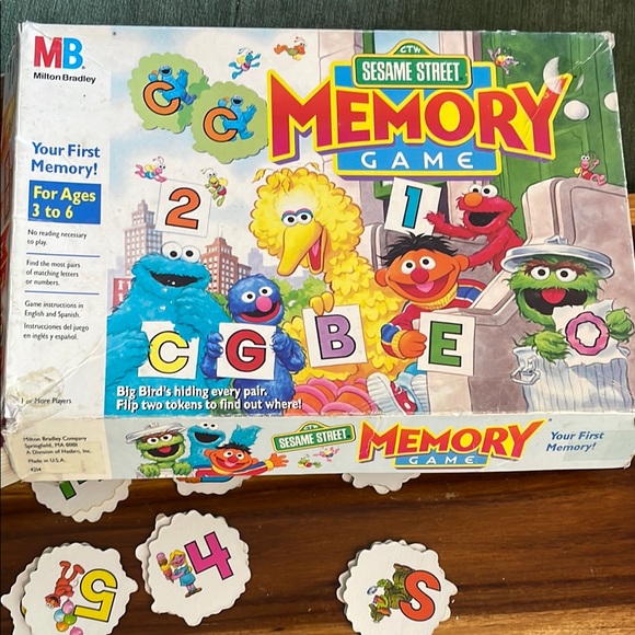 Milton Bradley | Toys | Sesame Street Memory Game Vintage 991 Milton ...